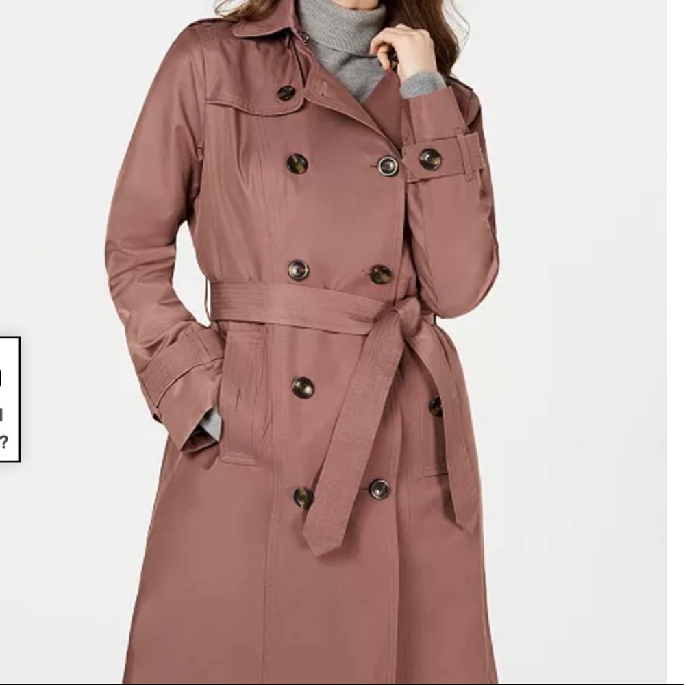London Fog Trench Coat Removable Hood - Gem